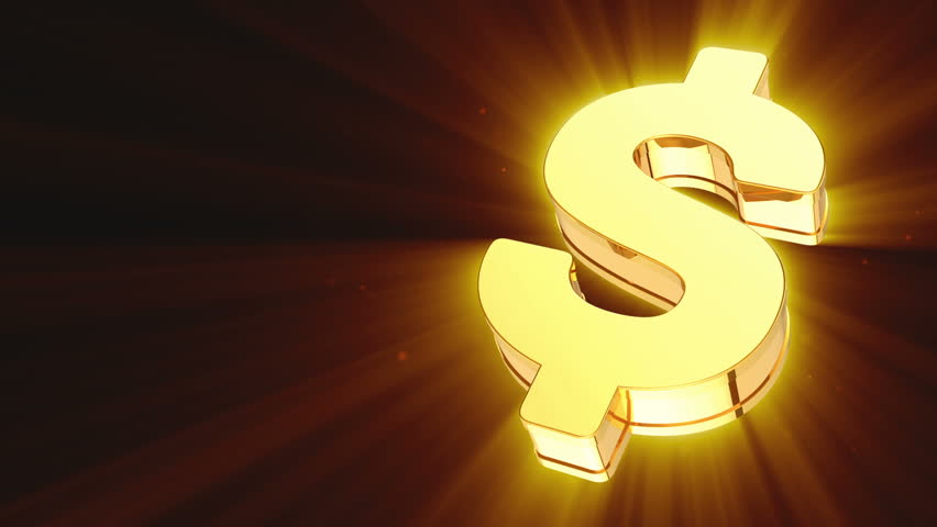 Rotation Golden Sign Of Dollar Animation Of Slow Rotation Sign Of