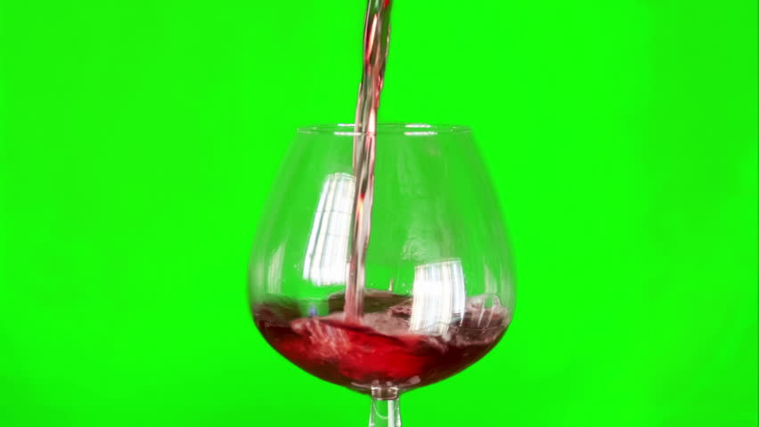 Pour Red Wine Into A Glass On The Green Screen Background Stock Footage Video 7667323
