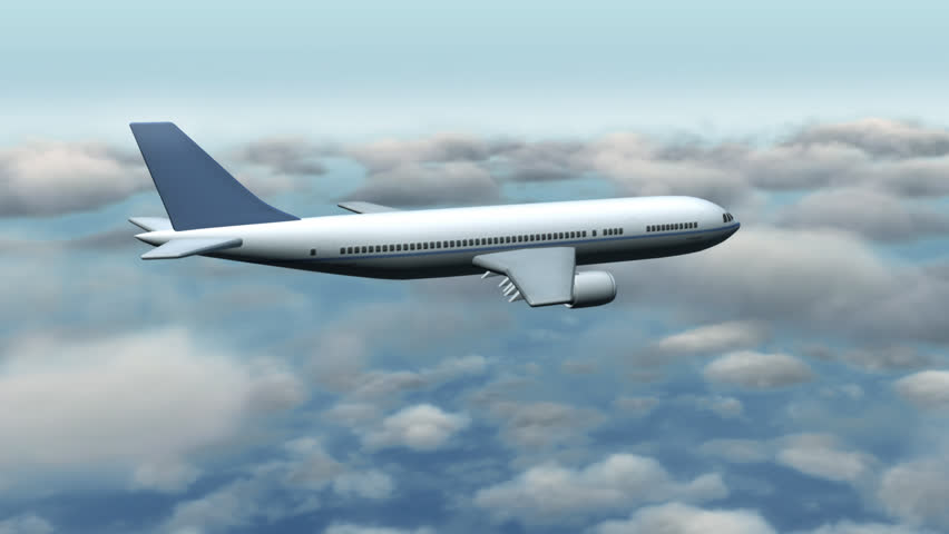 Animation Of Airplane Flying Over Clouds Stock Footage Video 1224547 ...