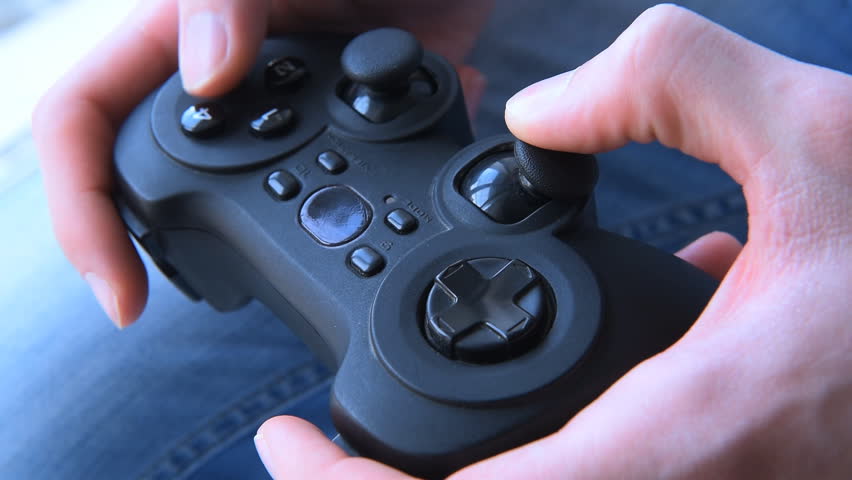 Young Man Holding Game Controller Playing Video Games Stock Footage ...
