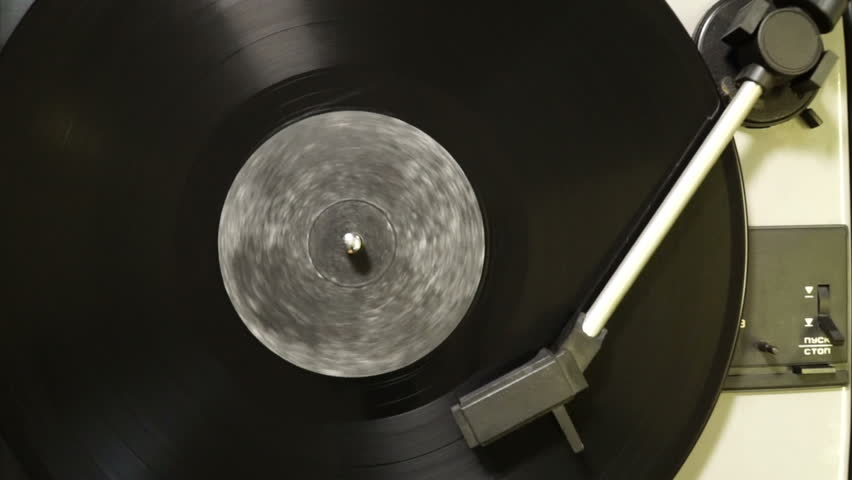 A Closeup View Of A Record Turntable With Green Screen Center For Text ...