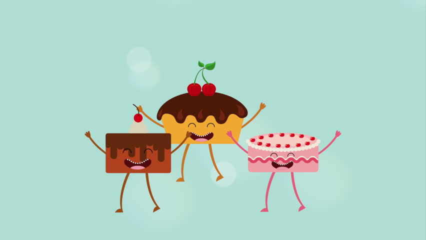 Animated Dessert Icon Design, Video Animation Stock Footage Video ...