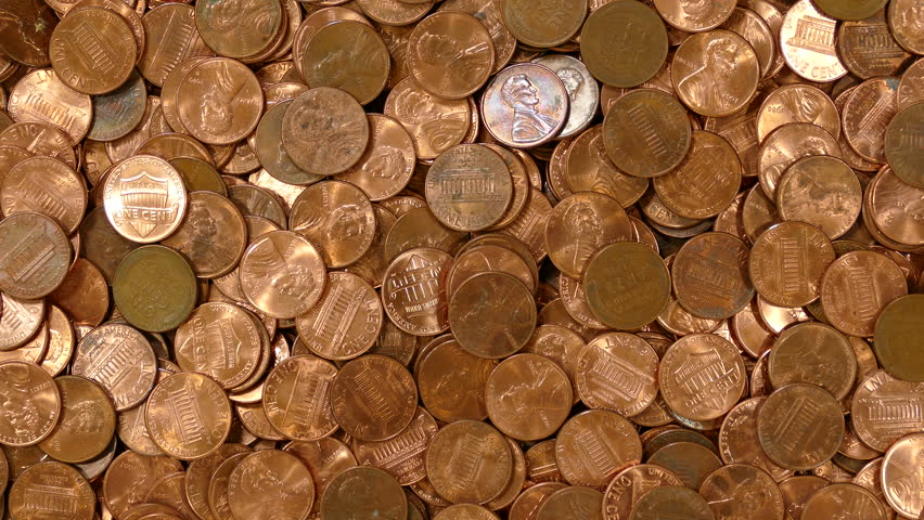 Money In The Form Of Bright, Shiny, Copper Colored Pennies Is Raining ...