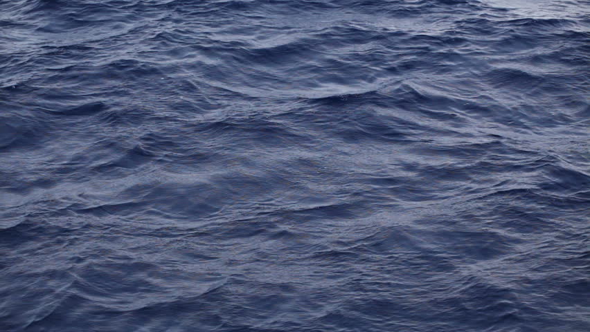 Slow Motion Fly Over Disturbed Ocean Water Surface, Loopable. (HD, High ...