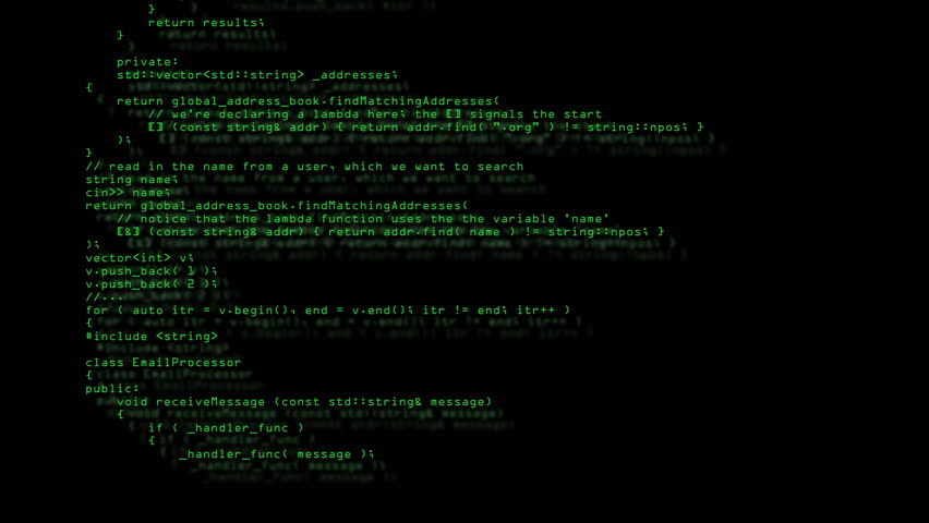 Source Program Code. Scrolling Text Animation. Stock Footage Video ...