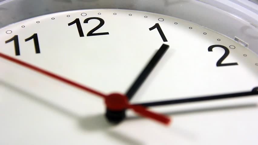 Seconds Ticking Between A Cropped View Of A Clock Face Displaying One ...