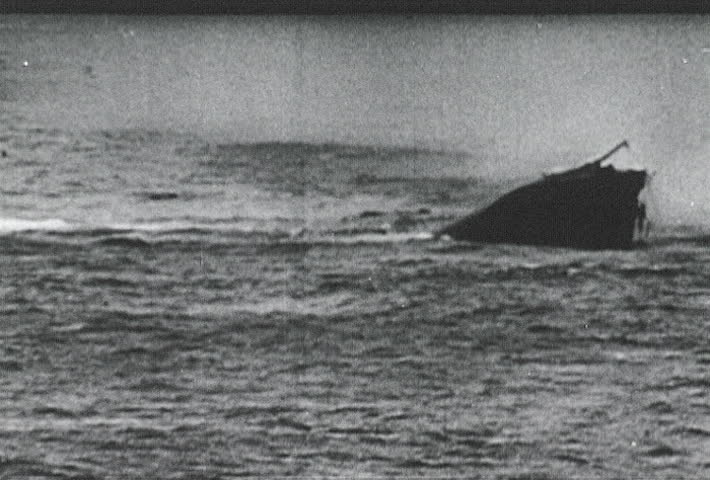 ATLANTIC OCEAN - CIRCA 1942-1944: World War II, Sinking Ship, Publisher ...