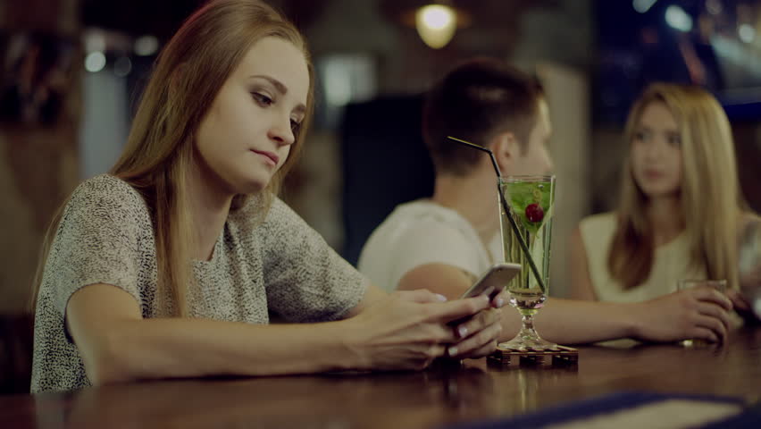 Lonely Woman In A Bar Stock Footage Video 19890844 - Shutterstock