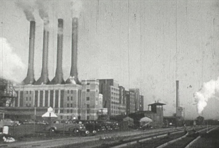 EUROPE - CIRCA 1942-1944: World War II, City Factory Smoke Stacks And ...