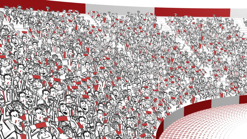 Stadium Crowd, 3D Animation, Hand Drawn People, HD 1080p Stock Footage ...