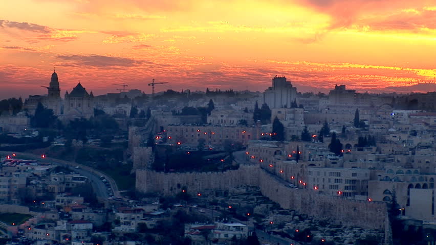 Jerusalem - Sunset Over The Old City Stock Footage Video 2089970 ...