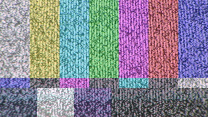 Static on a color bar test pattern on TV - HD stock footage clip