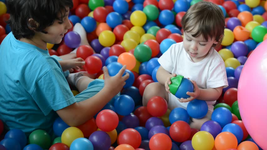 Happy Kids Playing In Balls Stock Footage Video 4006501 - Shutterstock