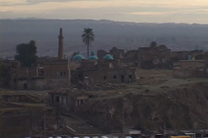 High Angle View Of The City Of Kirkuk, Iraq. Stock Footage Video ...