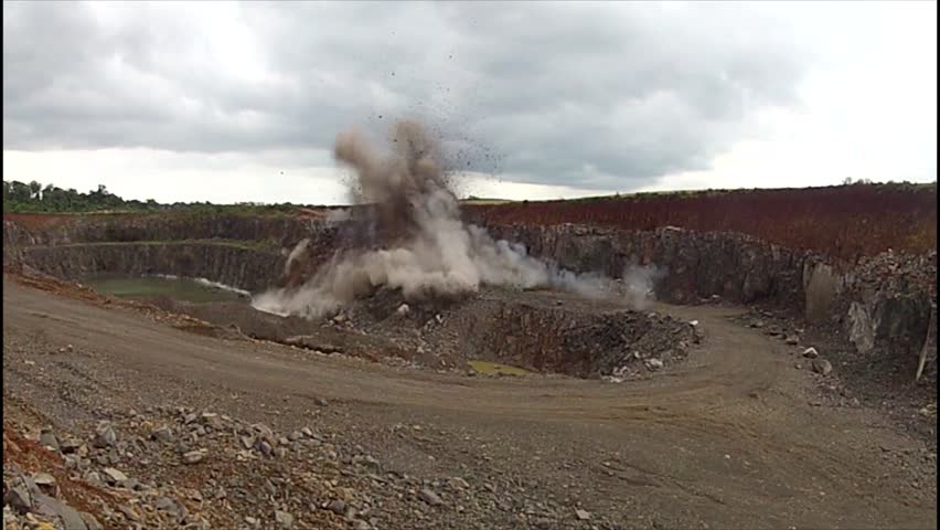 Explosion Stone & Grass,quarry Blasting. Stock Footage Video 3207497 ...