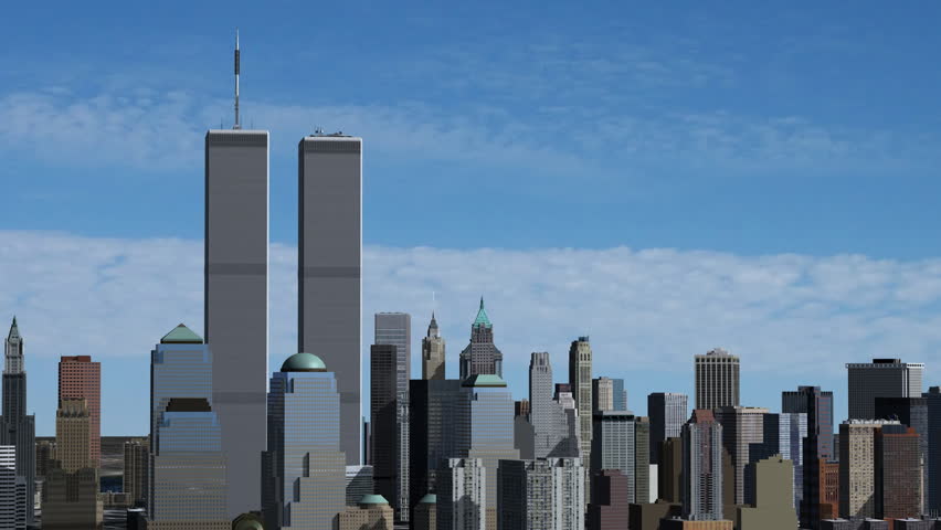 CG Animation Of Lower Manhattan With The Original Towers Of The World ...