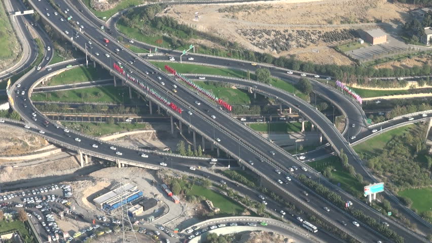 TEHRAN, IRAN - 18 OCTOBER 2013: Traffic Drives Across A Major Highway ...