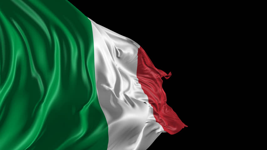 Flag Of Italy Beautiful 3d Animation Of The Italy Flag With Alpha ...