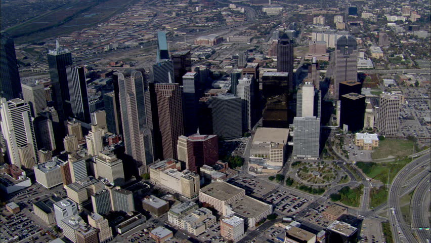 Dallas Skyline Daytime. Birds Eye View Of The Dallas Skylines, On A ...