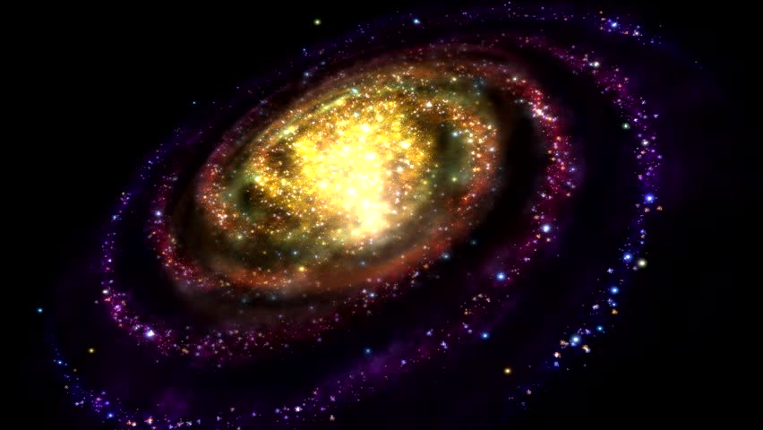 A 3D Animation Of A Colorful Rotating Galaxy. Seamlessly Loopable ...