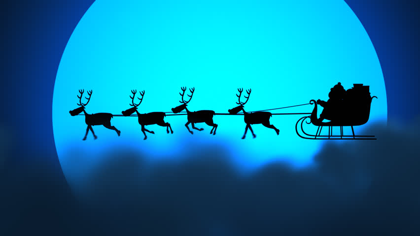 Santa Claus With Galloping Reindeer In Loop Stock Footage Video 993490 ...