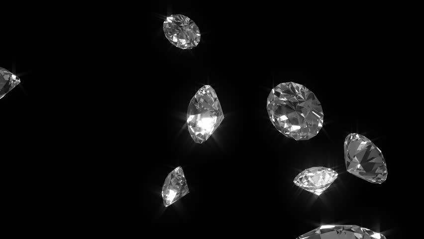 Slowly Falling Diamonds, Beautiful Background. Seamless Looped 3d ...