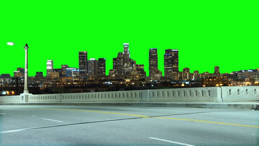 Green Screen Los Angeles Skyline In City Timelapse Stock Footage Video ...