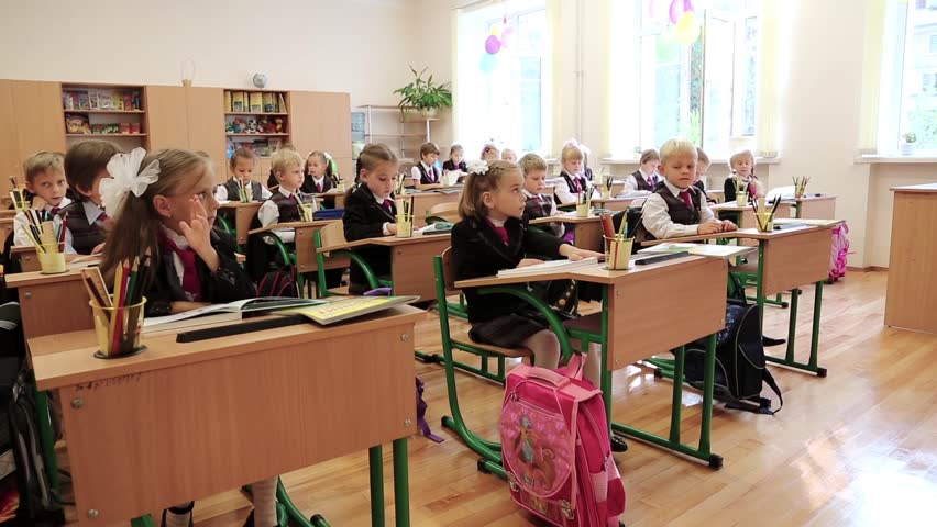 MOSCOW - CIRCA 1970: Russian Children In A Classroom In The Former ...