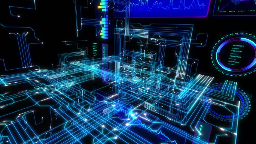 4K Futuristic Technological Abstract Motion Background, Seamless ...
