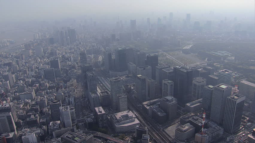 Aerial Metropolis Environmental View City Air Pollution Weather From ...