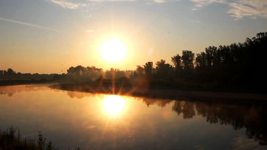 Landscape With Sunrise Over River Stock Footage Video 798568 - Shutterstock