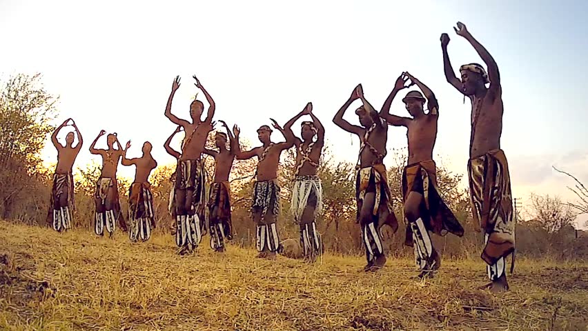 ZIMBABWE - SEPT 10, 2014:Traditionally Dressed African Tribesmen Of The ...