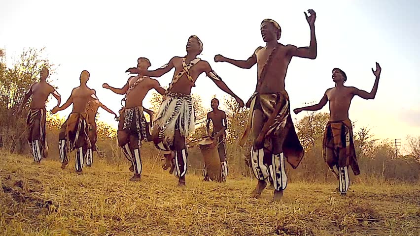 ZIMBABWE - SEPT 10, 2014:Traditionally Dressed African Tribesmen Of The ...