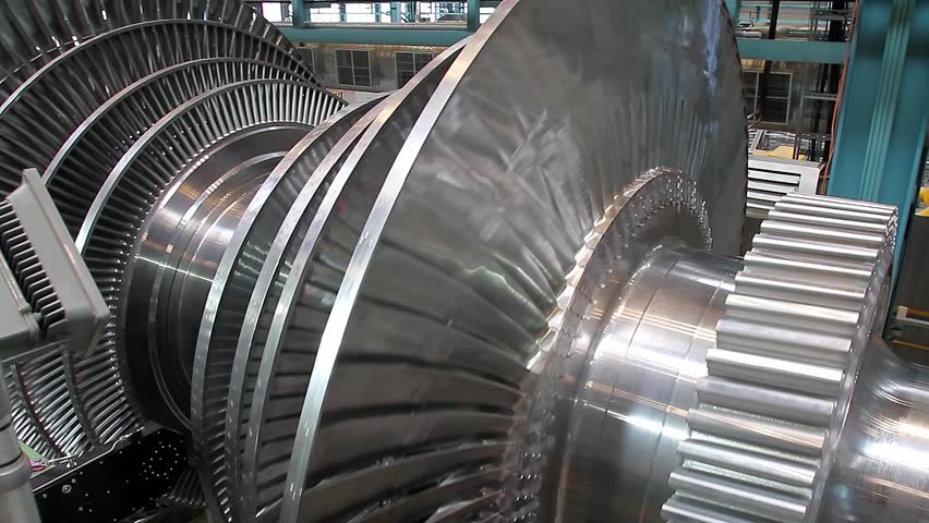 Rotation Of A Turbine At A Plant Producing Power Steam Turbines Stock ...