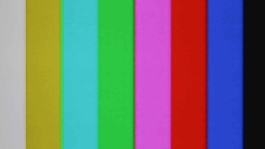 A Color Bar Test Screen Distorted With Noise And Static And ...